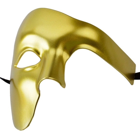 Accessories | Phantom Of The Opera Half Man Face Gold Mask Nwt | Poshmark